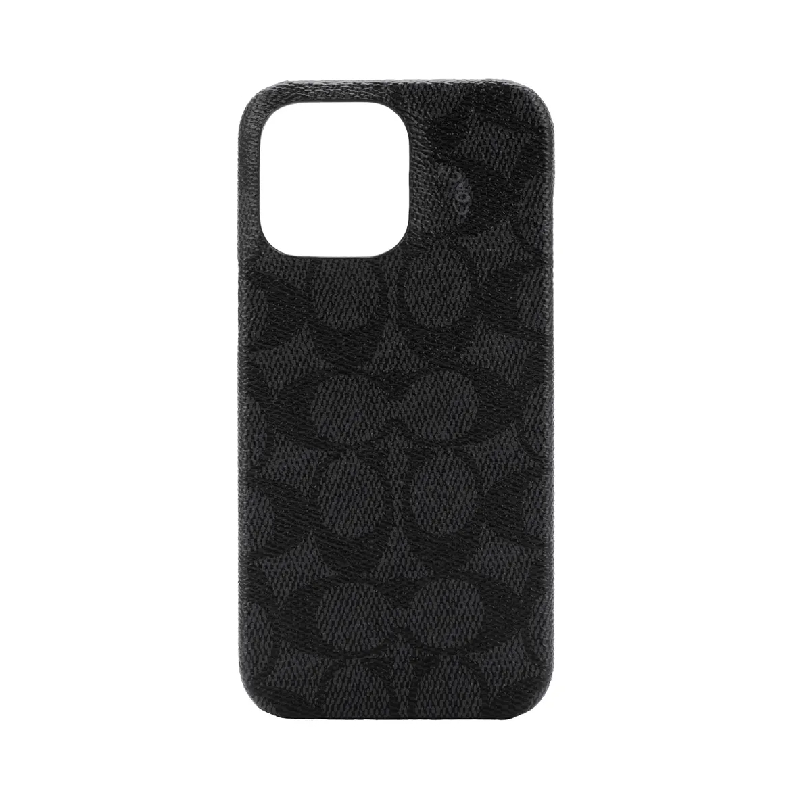 Coach Slim Wrap Case for iPhone 14 Series Signature C Black | Jaymart