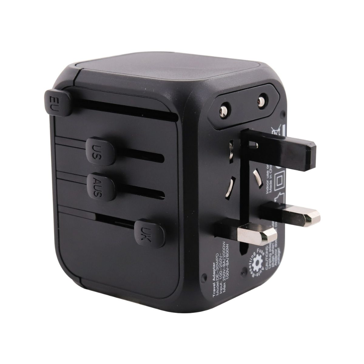 Toshino 4 in 1 Travel Adapter 2 USB (2.4A) 1 TypeC | Jaymart