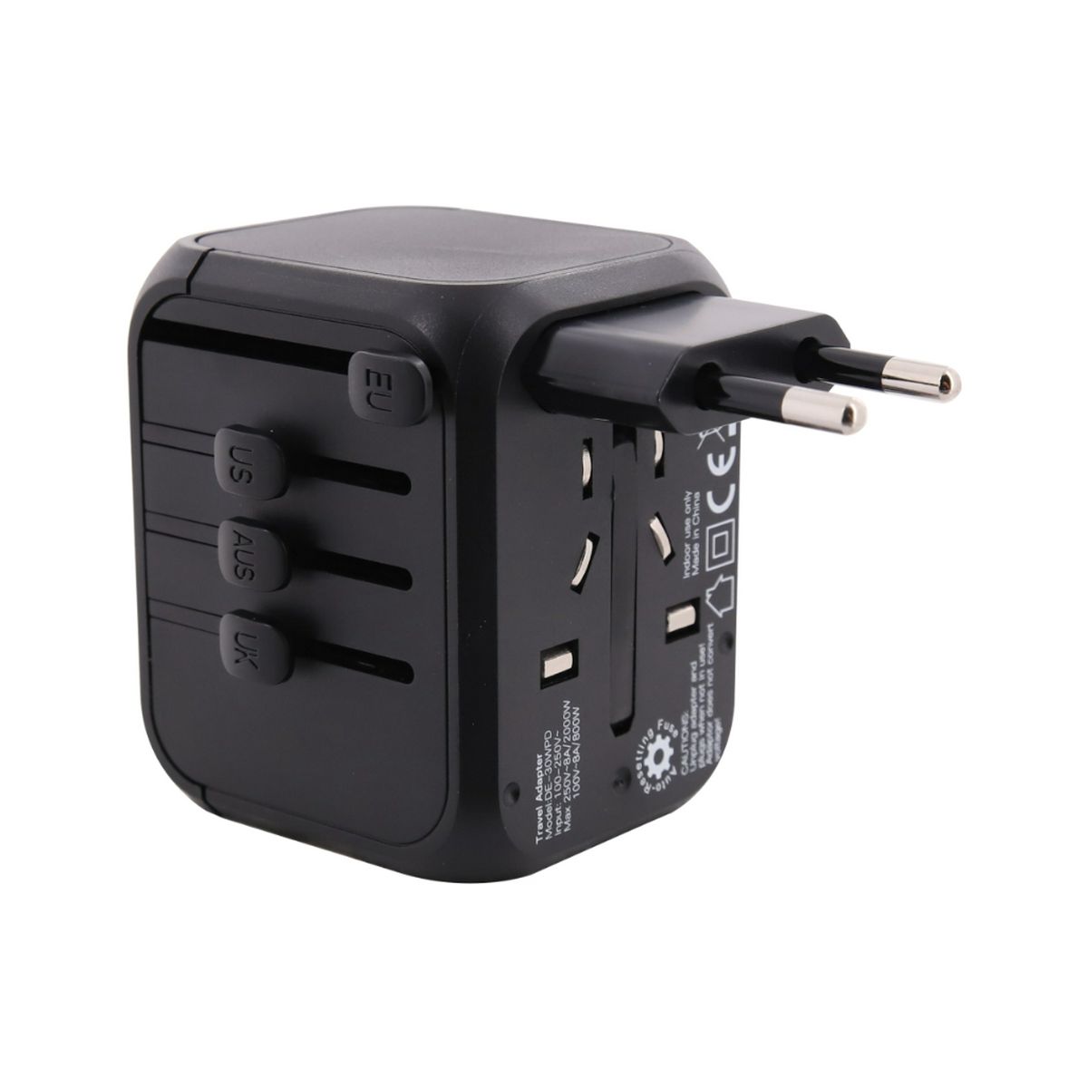 Toshino 4 in 1 Travel Adapter 2 USB (2.4A) 1 TypeC | Jaymart