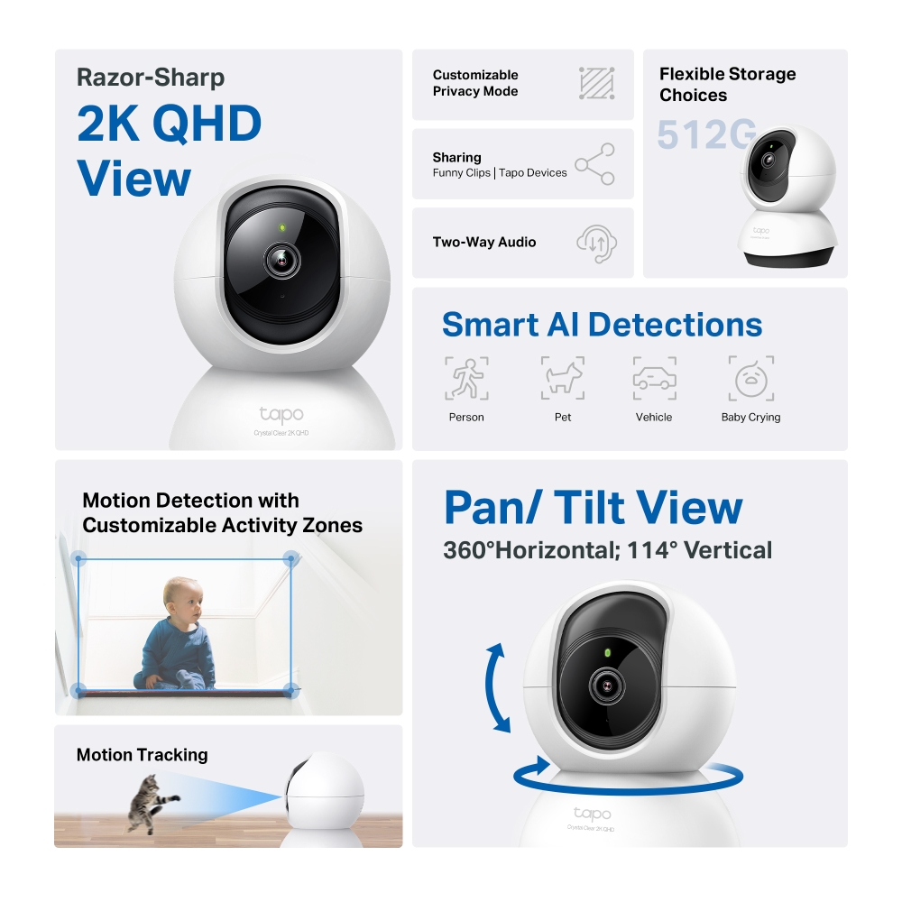 กล้องวงจรปิด TP-Link Tapo IP Camera 360 4 MP C220 | Jaymart